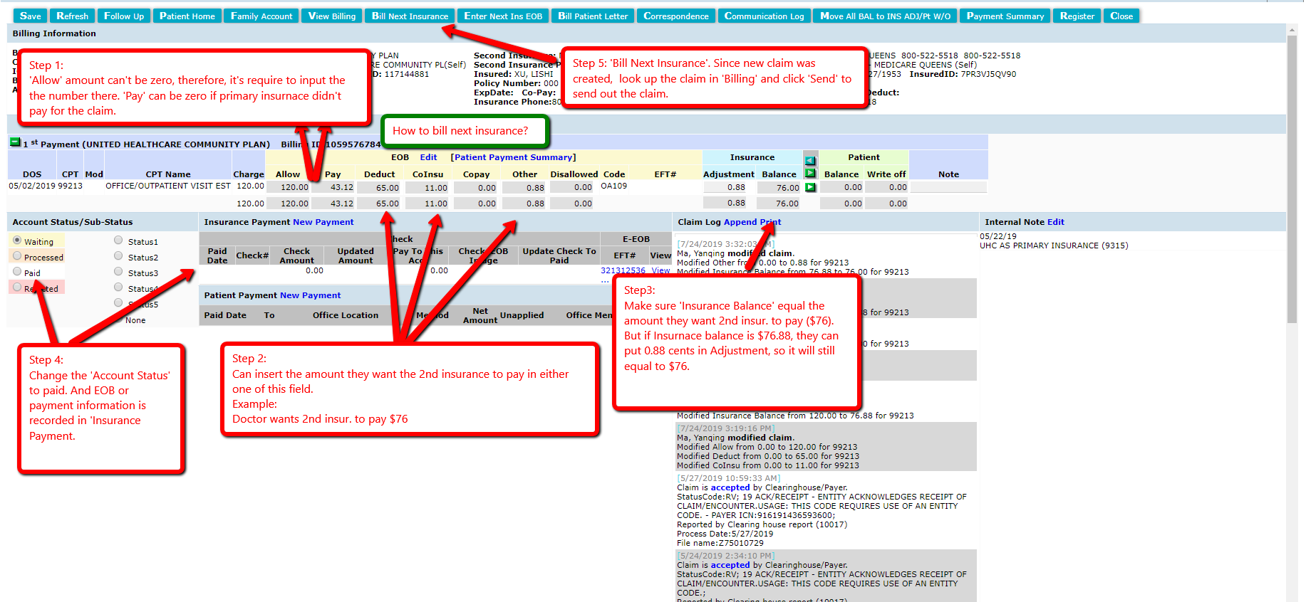 Bill Secondary Insurance – MDLand